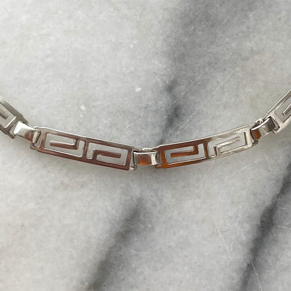 Vintage | Jewelry | Vintage Sterling Silver 925 Greek Key Chain Link ...